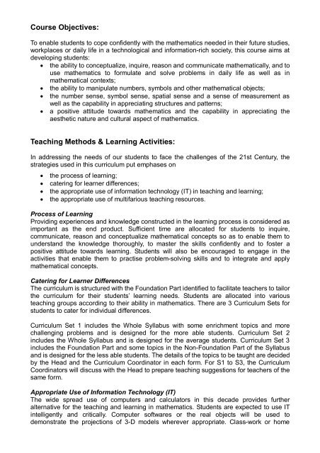 Course Objectives: Teaching Methods & Learning Activities: