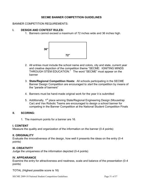 SECME BANNER COMPETITION GUIDELINES - UCF CECS Diversity