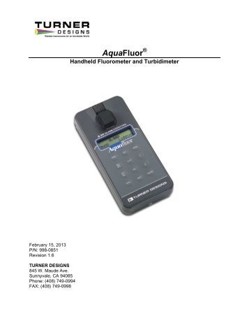 Trilogy Laboratory Fluorometer User's Manual - Turner Designs