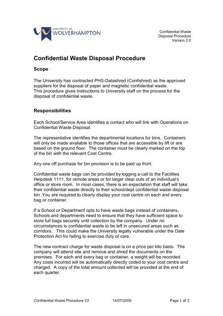 Confidential Waste Disposal Procedure _2_