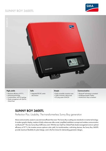 Sunny Boy 3600TL Sunny Boy 3600TL - Feed It Green
