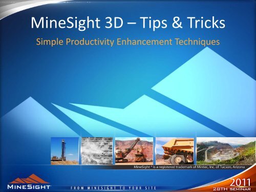 MineSight 3D â Tips & Tricks