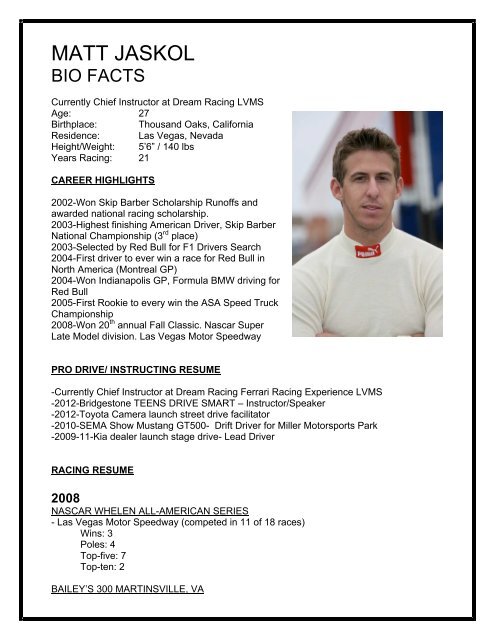 here to see his Racing Resume and contact details - Bathurst 12 Hour