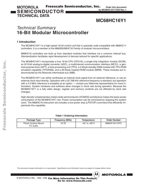 Freescale Semiconductor, I