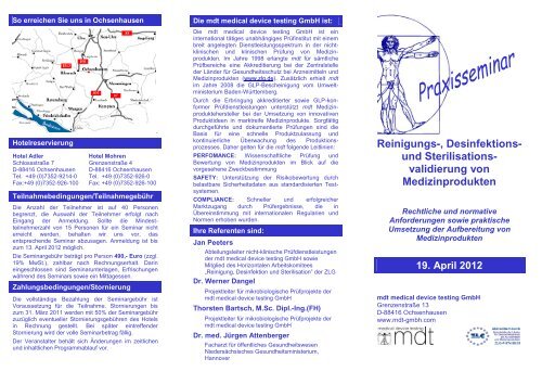 validierung von Medizinprodukten - MDT Medical Device Testing ...