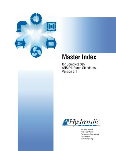 Master Index for Complete Set - the Hydraulic Institute