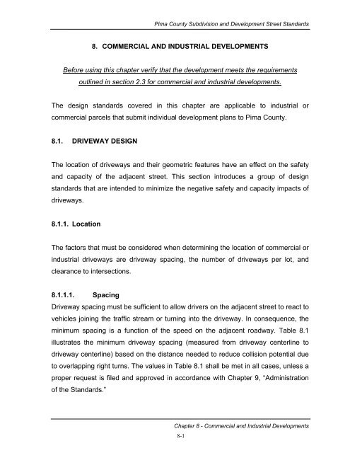 Pima County Subdivision a