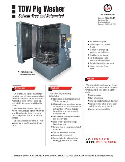 TDW Pig Washer - T.D. Williamson, Inc.