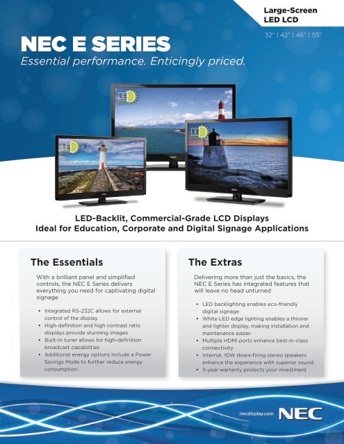 NEC E Series displays - NEC Display Solutions