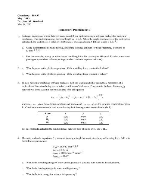 Homework Problem Set 1