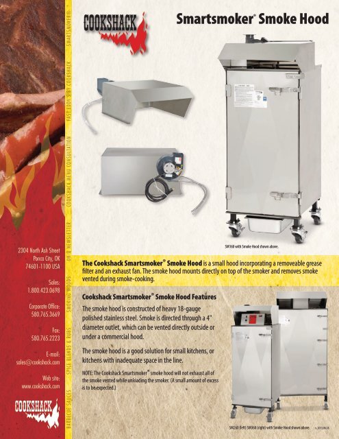 SmartsmokerÂ® Smoke Hood - Cookshack