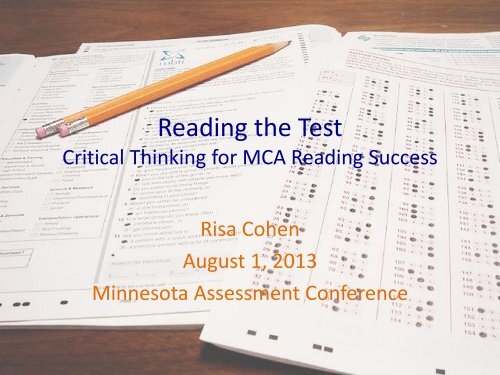 Reading the Test - Minnesota Assessments portal