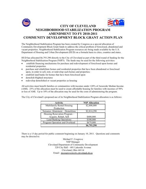 City of Cleveland Neighborhood Stabilization Program.