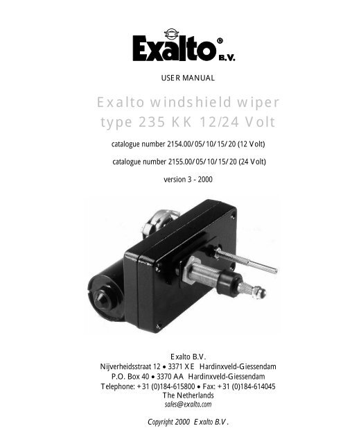 Exalto windshield wiper type 235 KK 12/24 Volt - Imtra