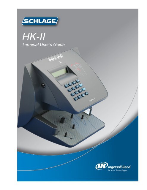 HandKey II Manual - Ingersoll Rand Security Technologies
