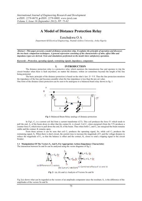 A Model of Distance Protection Relay - IJERD