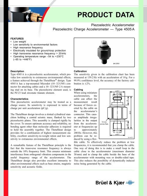 piezoelectric Accelerometer Piezoelectric Charge Accelerometer
