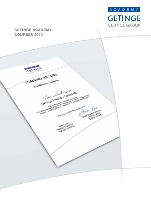 Getinge Academy 2013 catalogue (PDF-document, 1,4 MB)