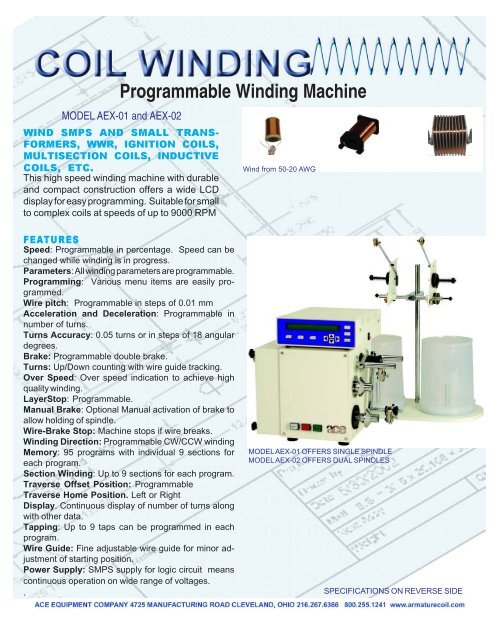 Model AEX Series Linear Coil Winding Machine - Armature Coil ...