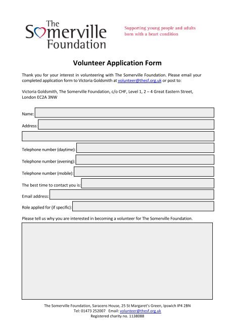 Volunteer Application Form