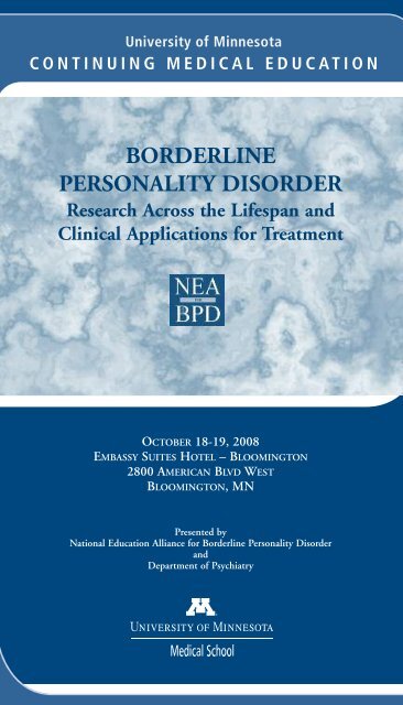 borderline personality disorder - University of Minnesota Continuing ...