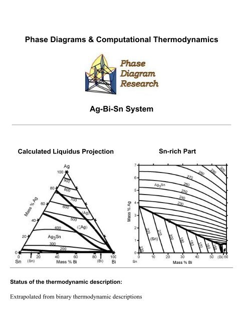 Ag-Bi-Sn Phase Diagram & Computational Thermodynamics - MatDL