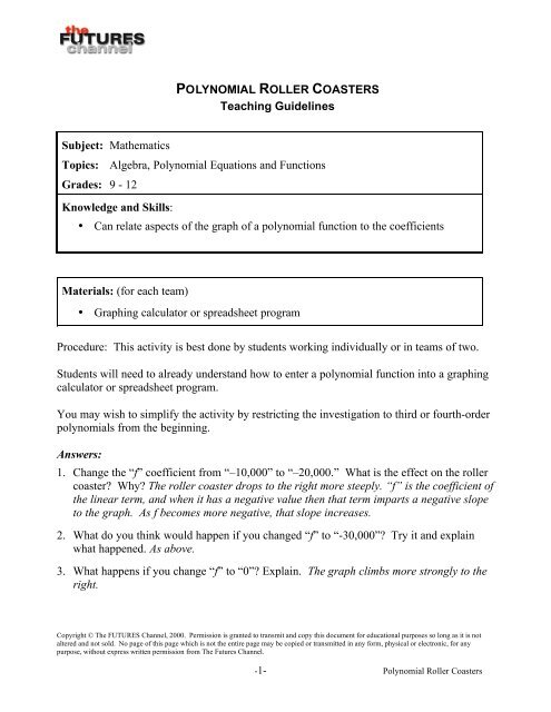 Polynomial Roller Coasters - The Futures Channel