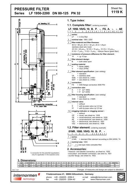 PRESSURE FILTER - internormen.com