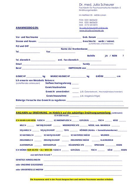 Dr. med. Julia Scheurer - metabolic balanceÃ‚Â® fitness