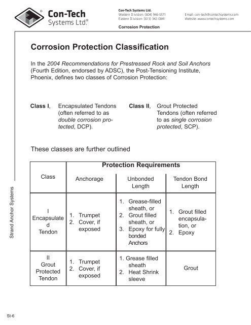 Corrosion Protection Classification - Con-Tech Systems Ltd.