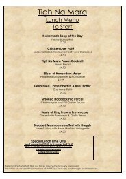 Tigh na Mara Lunch Menu - The Tigh Na Mara Hotel