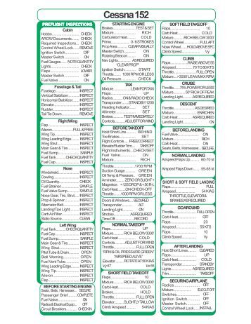 Cessna-152 Checklist - Atlas Aviation