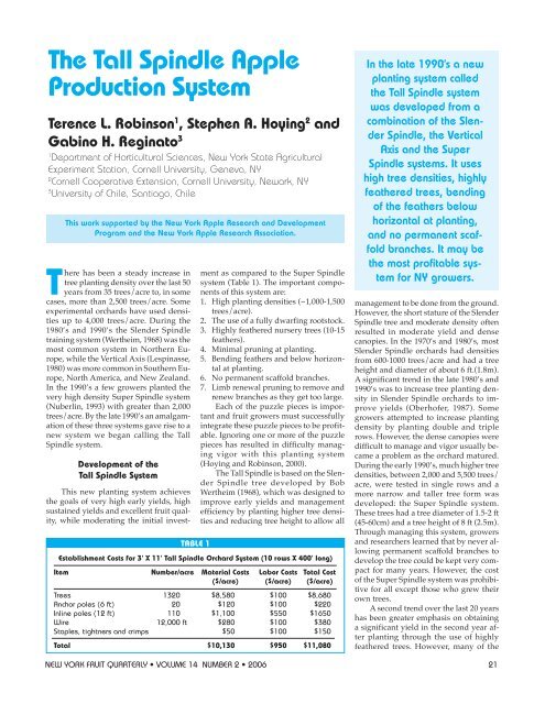 The Tall Spindle Apple Production System - New York State ...