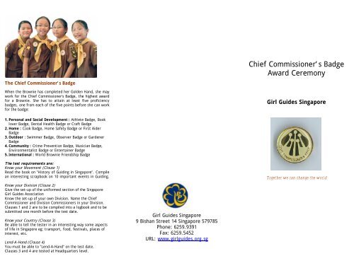 Chief Commissioner's Badge Award Ceremony - Girl Guides ...