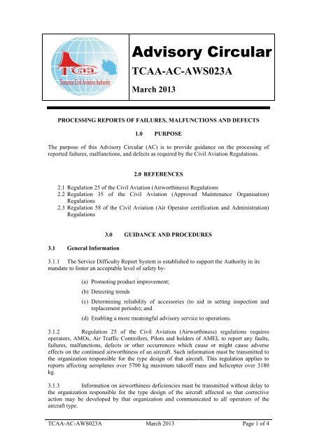 Procedures for Reporting Faults Malfunctions Incidents and Defects