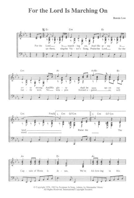 For the Lord Is Marching On