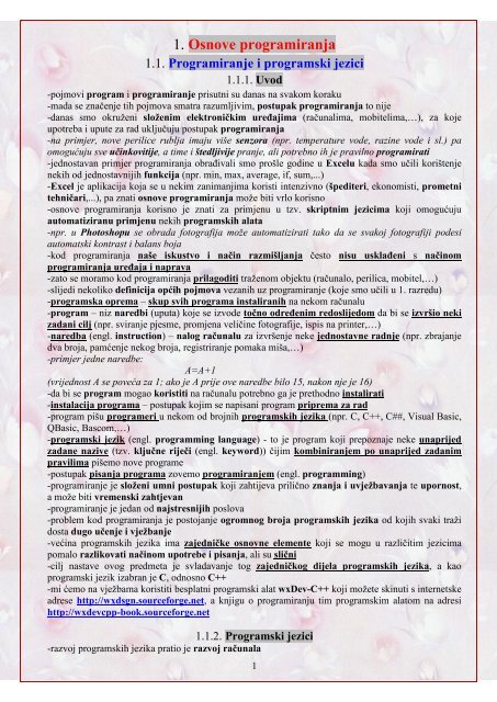 1. Osnove programiranja