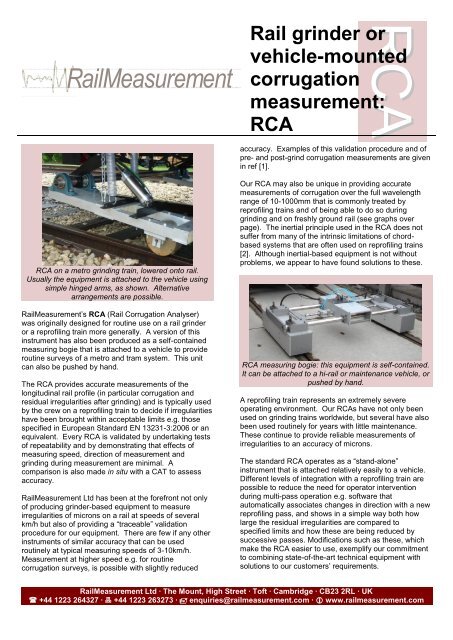RCA - RailMeasurement