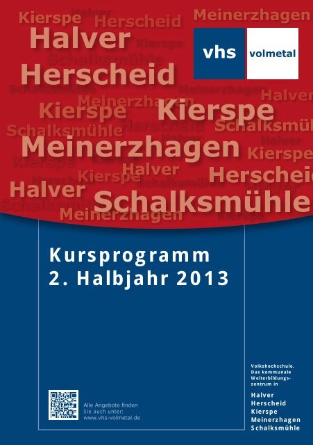 Programmheft 2. Halbjahr 2013 als PDF zum Download