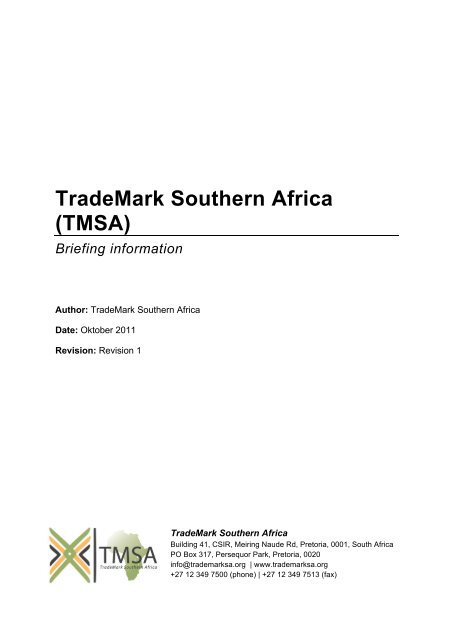 TMSA Factsheet.pdf - TradeMark Southern Africa