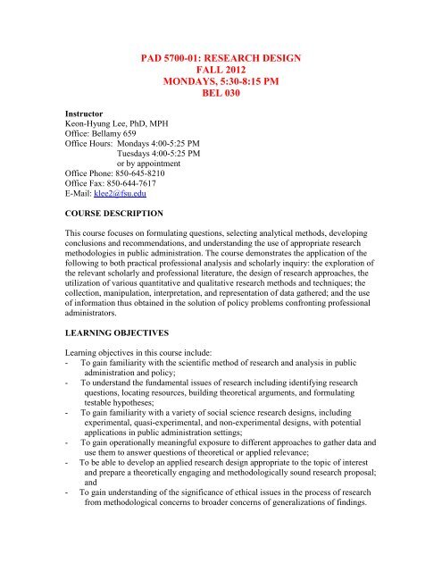 pad 5700-01 - Askew School of Public Administration and Policy ...