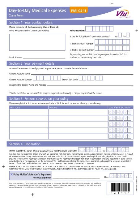 Day-to-Day Medical Expenses - Vhi