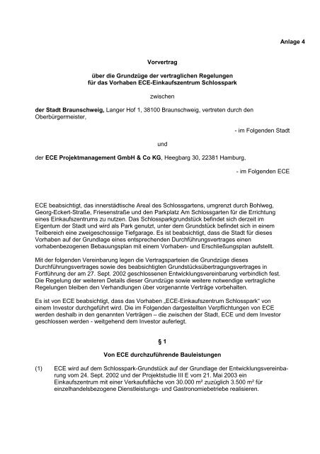 Vorvertrag vom 24.06.2003