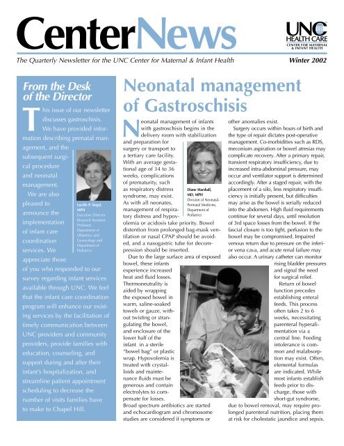 Neonatal management of Gastroschisis - UNC Center for Maternal ...
