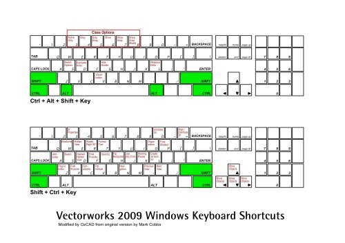 Vectorworks 2009 Windows Keyboard Shortcuts
