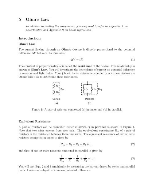 Lab 5: Ohm's Law