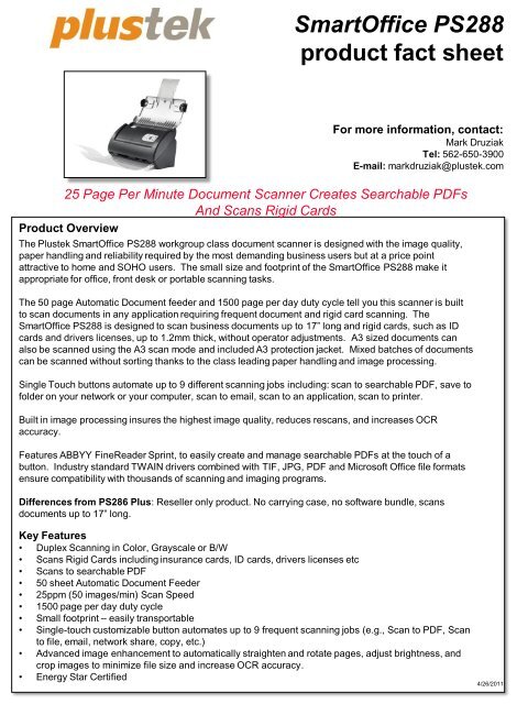 SmartOffice PS288 scanner by Plustek (Product Fact Sheet).pdf