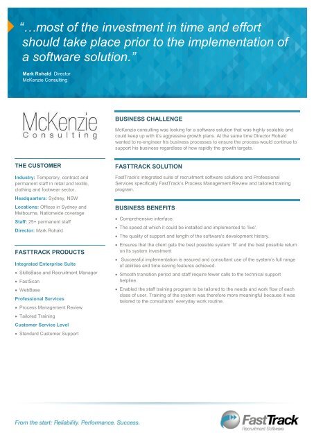 Case Study - FastTrack