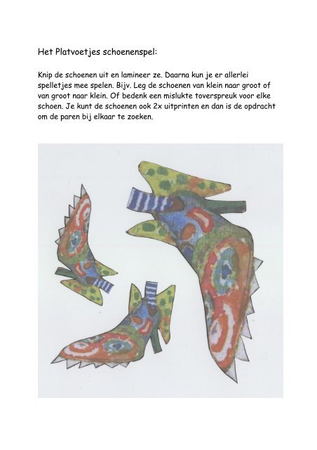 Het Platvoetjes schoenenspel: - Kleutergroep