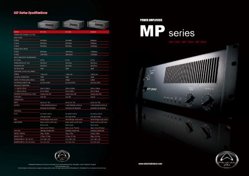 MP SERIES AMPLIFIERS Brochure - Wharfedale Pro